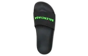 Balenciaga Logo Pool Slides - Black