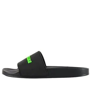 Balenciaga Logo Pool Slides - Black