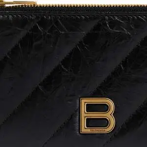 Balenciaga Crush Long Coin And Card Holder Quilted