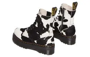 Dr. Martens Jadon Hair-on Platform Boots - Black/white