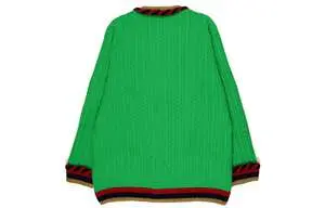 Gucci Stripe Splicing Loose Knit Cardigan