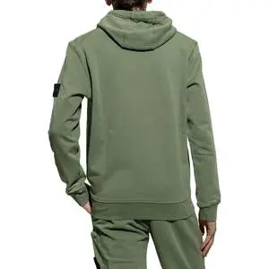 Stone Island Compass Motif Detail Hoodie - Green