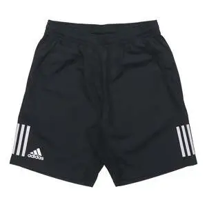 Adidas Straight Sports Shorts With Iconic Three-stripe Detailing - Black