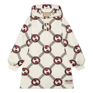 Gucci Interlocking G Technical Jersey Dress - White/red/black