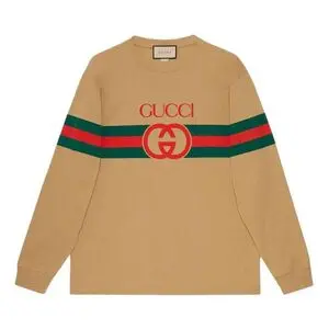 Gucci Long Sleeve New Logo T-shirt - Camel