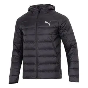 PUMA Padded Down Jacket With Hood - Black