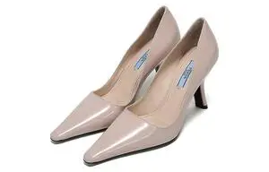 Prada Satin Pointed Toe High Heel Pumps - Beige