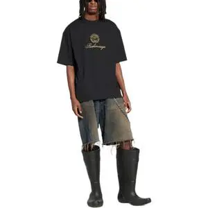 Balenciaga Qixi Crest T-shirt Medium Fit - Black