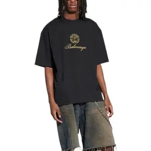 Balenciaga Qixi Crest T-shirt Medium Fit - Black