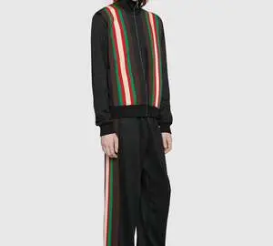 Gucci Vintage Striped Zip-up Jacket