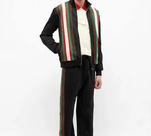 Gucci Vintage Striped Zip-up Jacket - Black