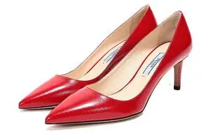 Prada Pointed Saffiano Leather Heels