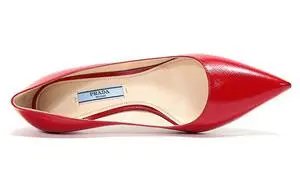 Prada Pointed Saffiano Leather Heels