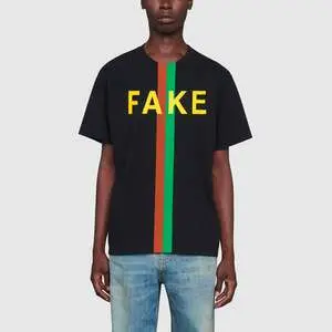 Gucci Fake/not" Print Oversize T-shirt - Black