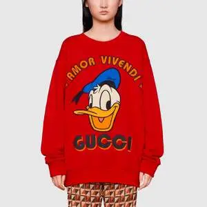 Gucci X Disney Donald Duck Printed Cotton Sweatshirt