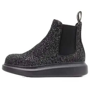 Alexander McQueen Glitter Detail Ankle Boots