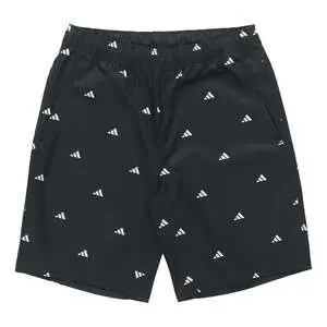 Adidas Logo Print Sports Shorts - Black