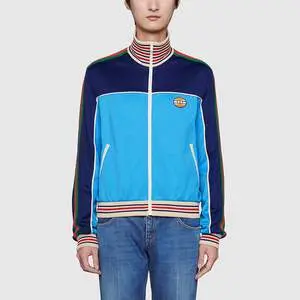 Gucci Technical Jersey Zip-up Jacket With Web Detail