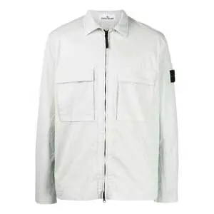 Stone Island Compass Zipped Shirt - White