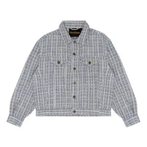 Drew House Boucle Mascot Oversized Trucker Jacket - Grey Blue