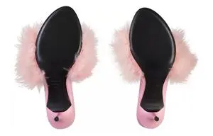 Balenciaga Feather Trimmed High Heel Sandals