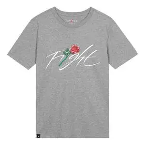 JORDAN Flight Rose T-shirt 'grey - Grey/red/multi-color