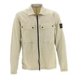 Stone Island Zip-up Overshirt - Tan