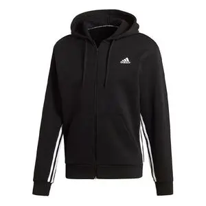 Adidas 3-stripes Full Zip Hoodie - Black