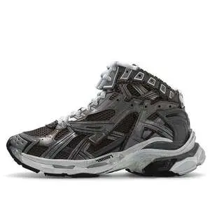 Balenciaga Runner High Top Sneakers - Grey/black/white