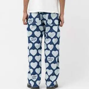 HUMAN MADE Heart Print Baggy Denim Pants