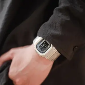 Casio G-shock Stainless Steel Digital Watch - Silver/black