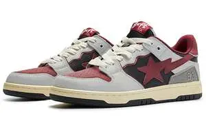 A BATHING APE Sk8 Sta #4 Sneakers - Grey/red/black