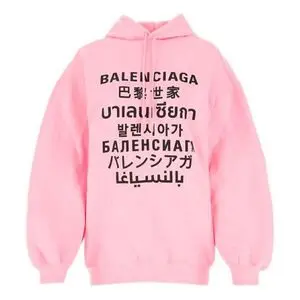 Balenciaga Printed Hoodie - Pink