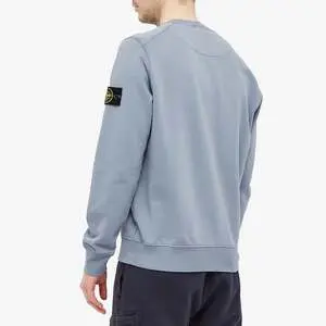 Stone Island Patch Logo Crewneck Sweatshirt - Mid Blue