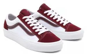 VANS Style 36 Classic Sport Low Top Sneakers - White/red