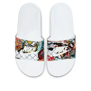 Nike Benassi Jdi Print Slide "china Hoop Dreams - White