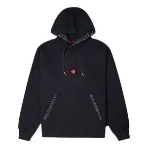 CONVERSE Embroidered Sports Hoodie - Black
