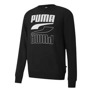 PUMA Rebel Long Sleeve Crewneck Sweater - Black/white