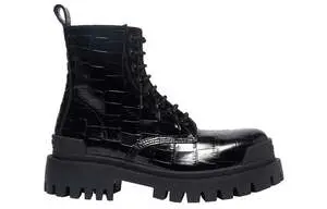 Balenciaga Strike Combat Boots - Black