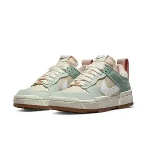 Nike Dunk Low Disrupt Sneakers With Embroidered Detail - Whitegreen