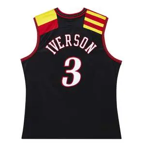 Mitchell & Ness Authentic Philadelphia 76ers 06/07 Allen Iverson Basketball Jersey - Black/red