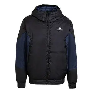 Adidas Outdoor Sports Stay Warm Hooded Down Jacket Navy Blue - Default Color