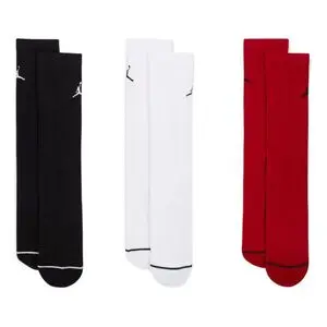 JORDAN Socks Three Pair Pack - Black/white/red