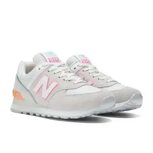 NEW BALANCE 574 Nimbus Cloud Peach Glaze Sneakers - Gray/pink/orange