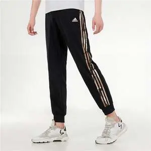 Adidas Contrasting Colors Stripe Knit Bundle Feet Sports Pants/trousers/joggers - Black