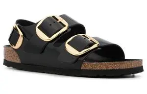 BIRKENSTOCK Milano Big Buckle Sandals - Black
