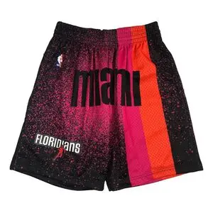 Mitchell & Ness X Nba Miami Heat Spray Paint Swingman Shorts