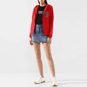Burberry Alphabet Print Zip Hoodie
