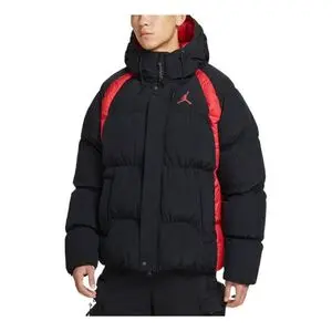JORDAN Hooded Padded Jacket With Geometric Pattern And Color Block