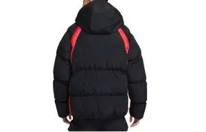JORDAN Hooded Padded Jacket With Geometric Pattern And Color Block